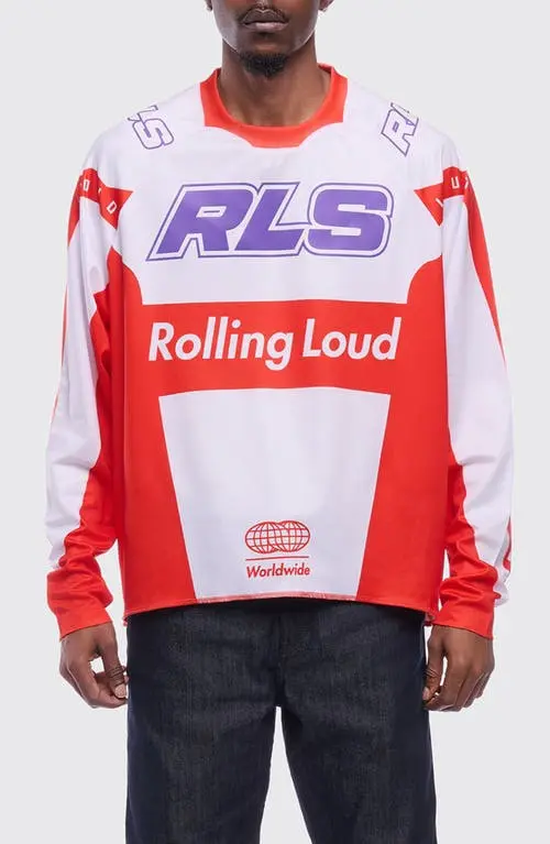 ROLLING LOUD Rl Sport Oversize Moto Jersey - Red
