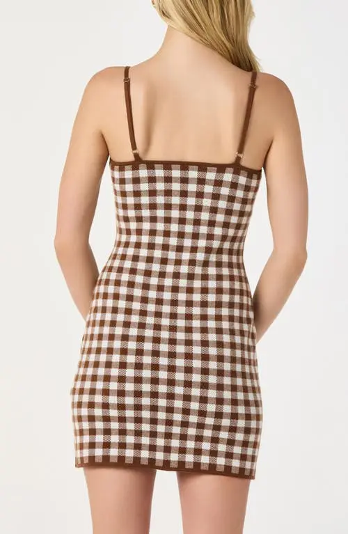 Astr The Label Gingham Knit Mini Dress