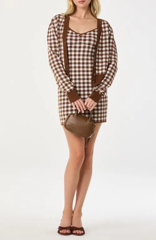 Astr The Label Gingham Knit Mini Dress