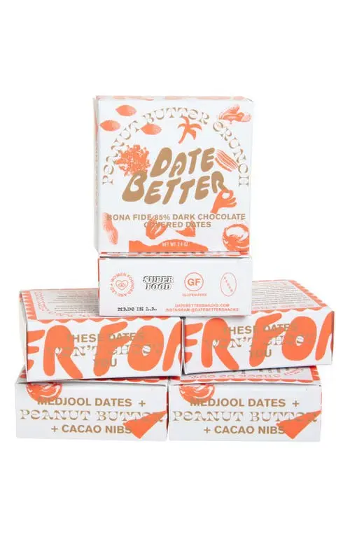 DATE BETTER Dark Chocolate Covered Dates 6-pack - Peanut Butter Crunch