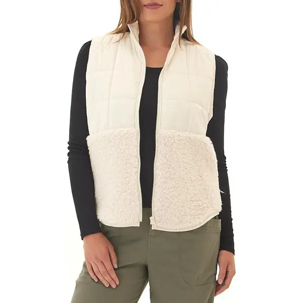 THREADS 4 THOUGHT Janey Faux Shearling Mixed Media Puffer Vest
