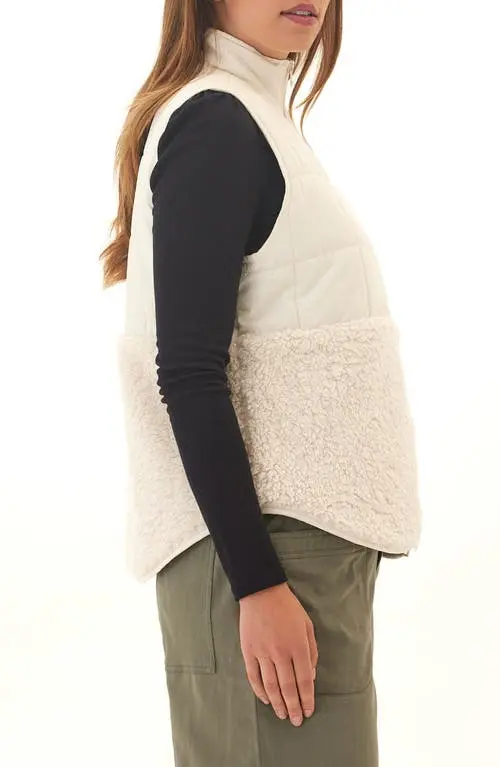 THREADS 4 THOUGHT Janey Faux Shearling Mixed Media Puffer Vest