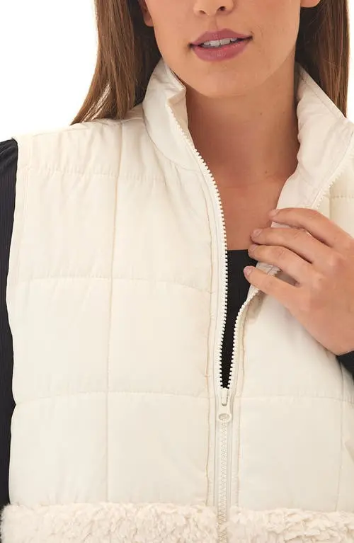 THREADS 4 THOUGHT Janey Faux Shearling Mixed Media Puffer Vest