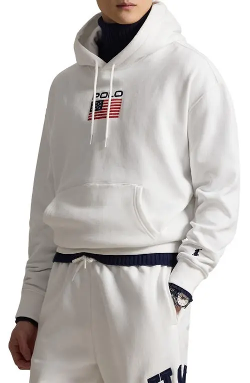 Polo Ralph Lauren Flag Fleece Pullover Hoodie - White