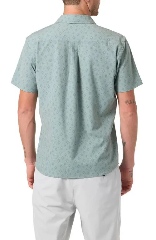 O'Neill Upf Slub Standard Short Sleeve Performance Button-up Shirt - Sage