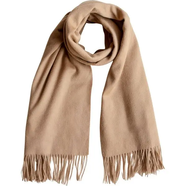 TBCO Lambswool Block Color Blanket Scarf - Camel