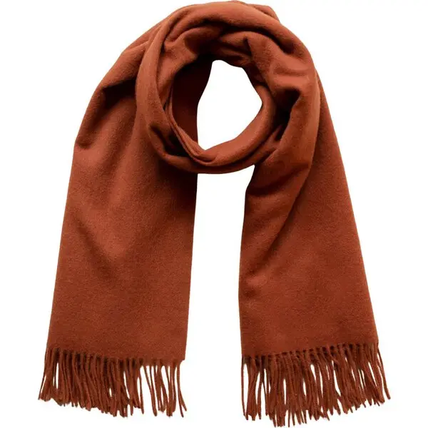 TBCO Lambswool Block Color Blanket Scarf - Rust Melange