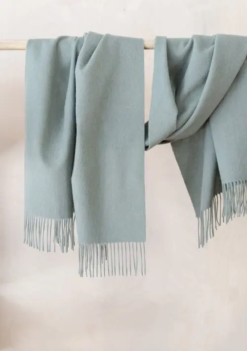 TBCO Lambswool Block Color Blanket Scarf - Sage Melange