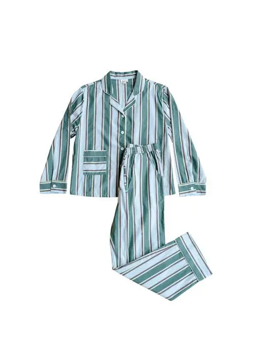 TBCO Cotton Long Sleeve Pajamas - Blue Stripe
