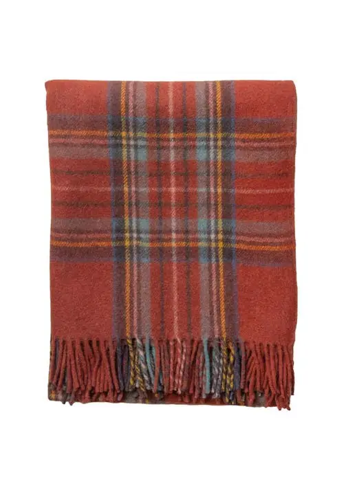 TBCO Recycled Wool Tartan Throw Blanket - Stewart Royal Antique