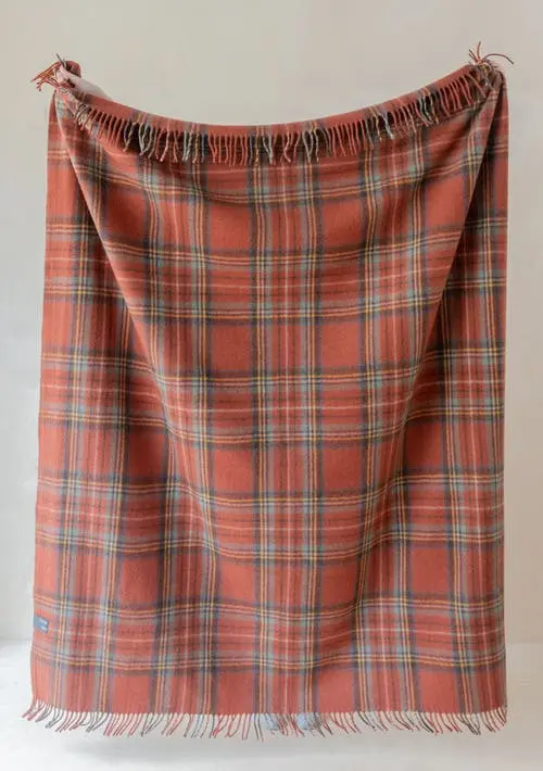 TBCO Recycled Wool Tartan Throw Blanket - Stewart Royal Antique