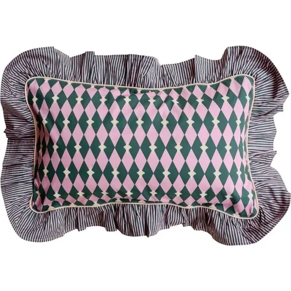 TBCO Cotton Harlequin Pillowcase - Pink Harlequin