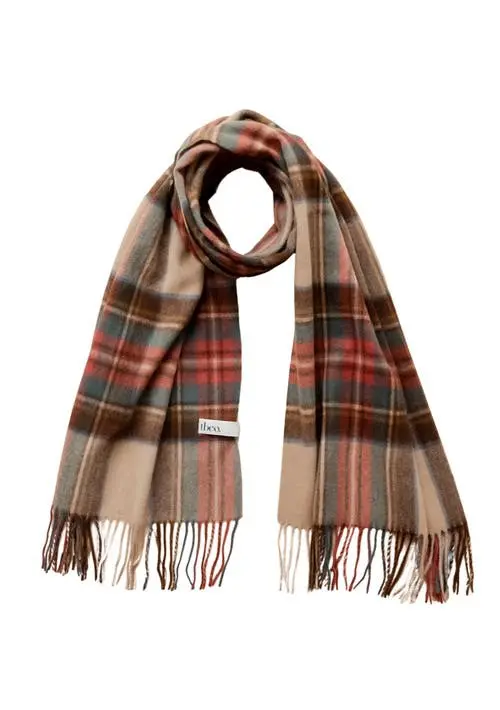 TBCO Lambswool Tartan Scarf - Stewart Dress Antique