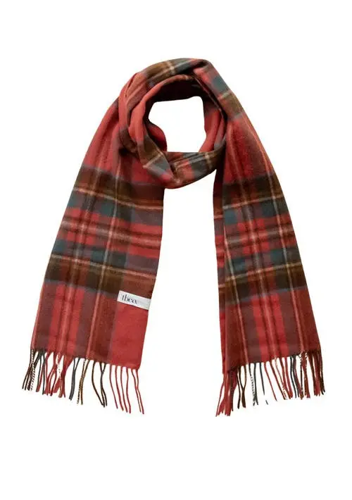 TBCO Lambswool Tartan Scarf - Stewart Royal Antique