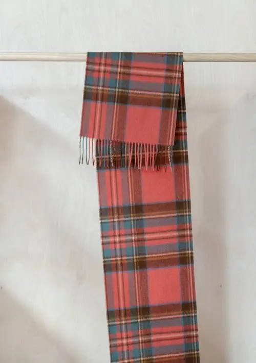 TBCO Lambswool Tartan Scarf - Stewart Royal Antique