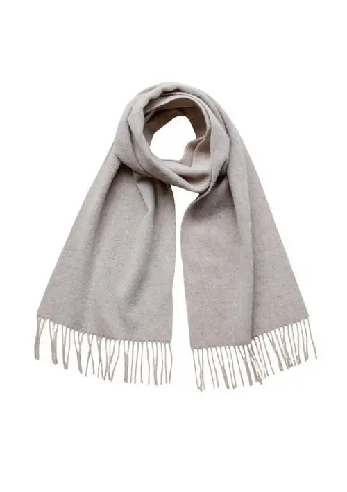 TBCO Lambswool Block Color Oversized Scarf - Oatmeal Melange