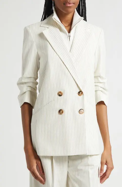 Veronica Beard Rupert Pinstripe Dickey Jacket - Dove Multi