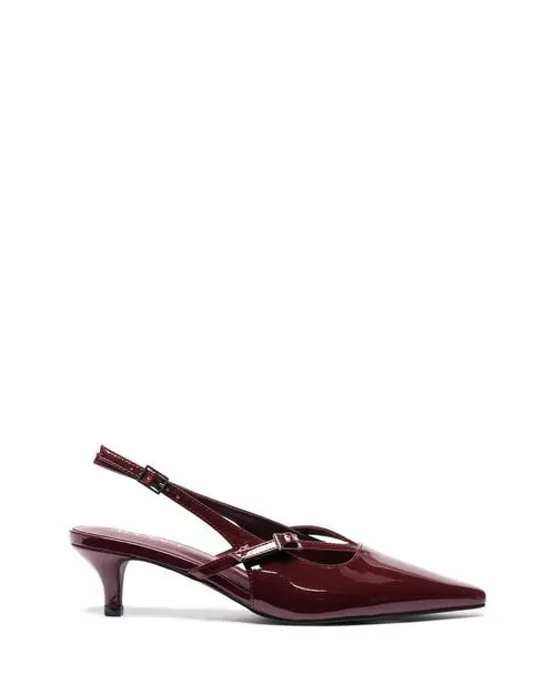 THERAPY AUSTRALIA Irving Slingback Pointed Toe Heels - Bordeaux Patent Pu