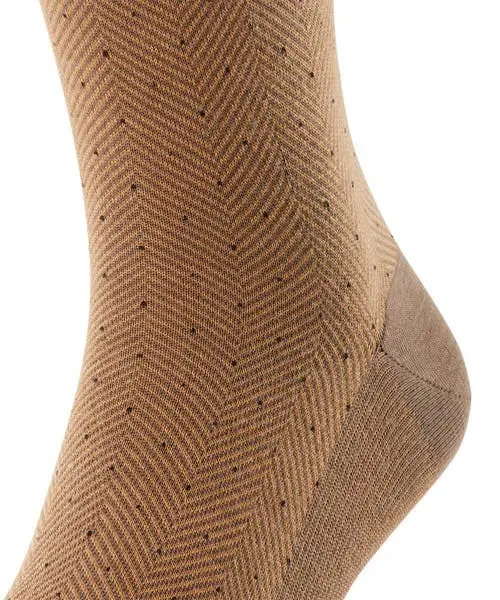 Falke Herringbone Sensitive Crew Socks - Hazel