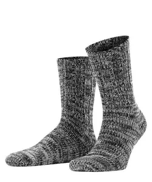 Falke Brooklyn Cotton Knit Boot Socks - Black