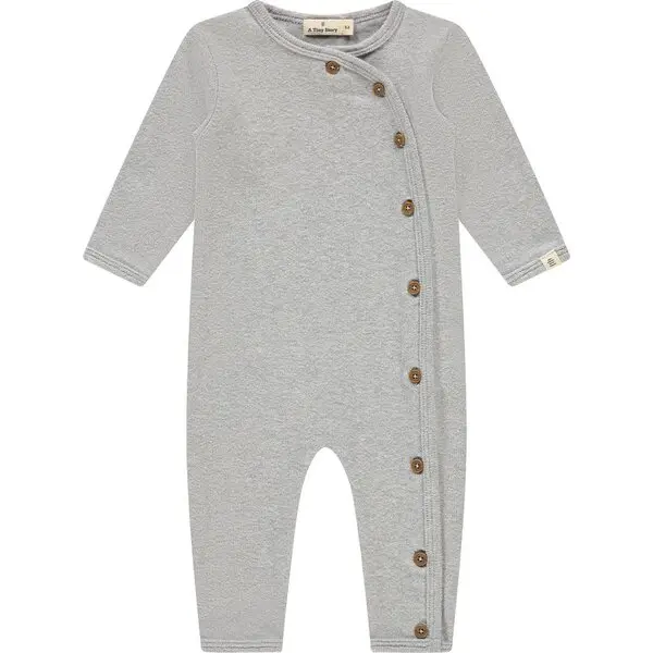BABYFACE Long Sleeve Romper - Light Grey Melange