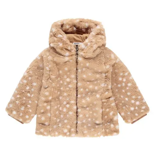 BABYFACE Deer Print Faux Fur Jacket