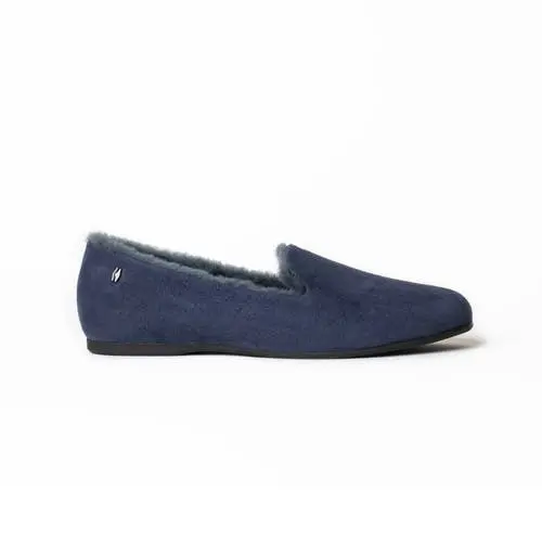 MAVE & CHEZ Audrey Classic Loafer - Navy Suede