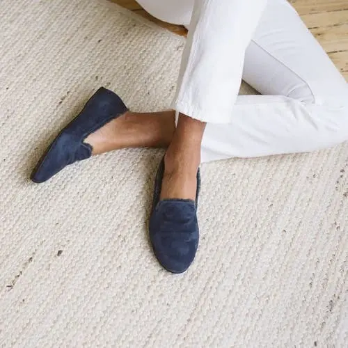 MAVE & CHEZ Audrey Classic Loafer - Navy Suede