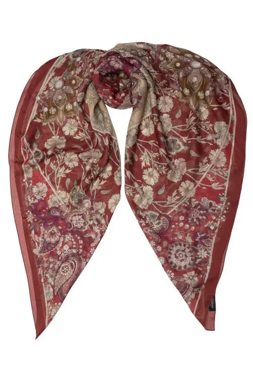 ELIZABETTA Stellamodal Cashmere Scarf Shawl For - Berry Red
