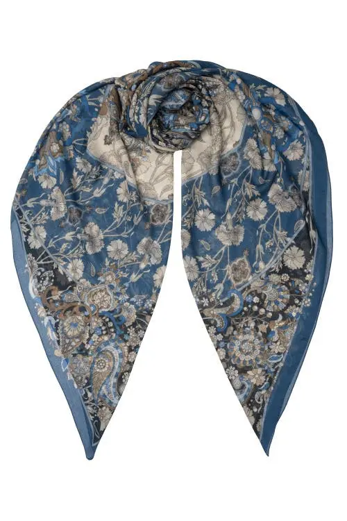 ELIZABETTA Stellamodal Cashmere Scarf Shawl For - Blue Marine