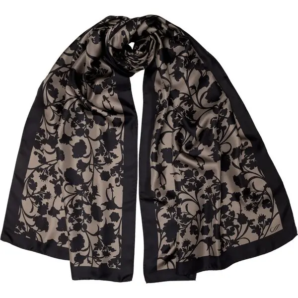 ELIZABETTA Reginasilk Scarf Shawl For - Pearl Black