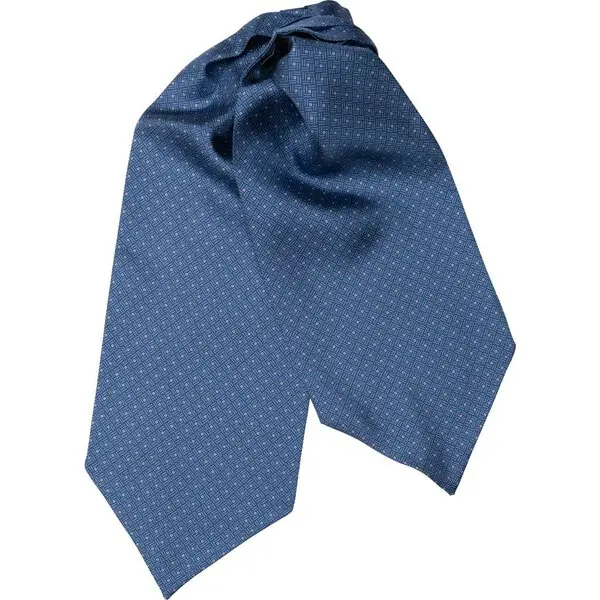 ELIZABETTA Sanremo Silk Ascot Cravat Tie - Blue