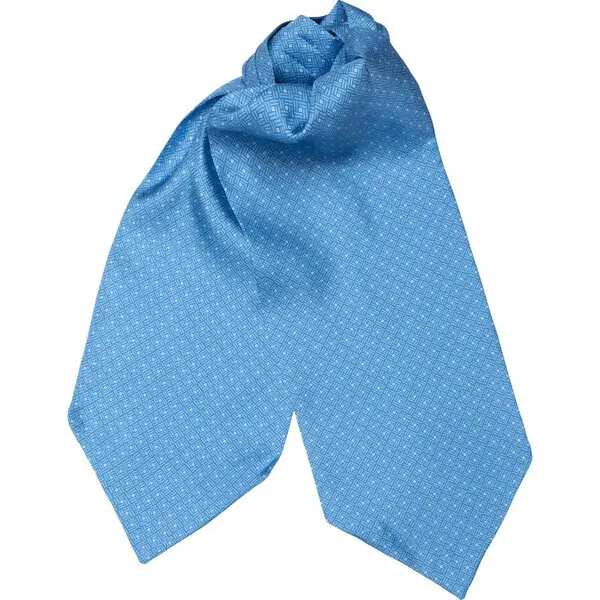 ELIZABETTA Sanremo Silk Ascot Cravat Tie - Sky Blue