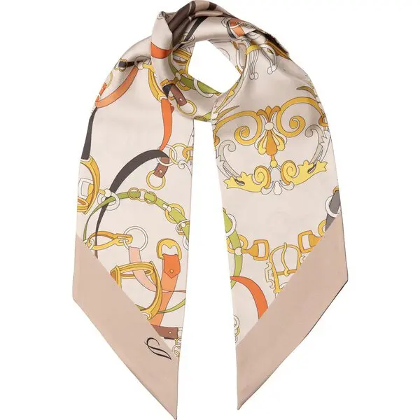 ELIZABETTA Silviaskinny Silk Scarf For - Caffè Latte