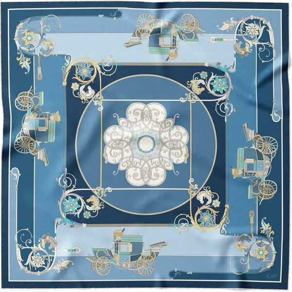 ELIZABETTA Carozza- Silk Foulard For - Blue