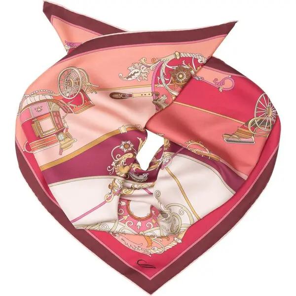 ELIZABETTA Carozza- Silk Foulard For - Rose Red