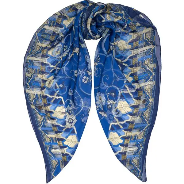 ELIZABETTA Nataliasilk Scarf Shawl For - Royal Blue