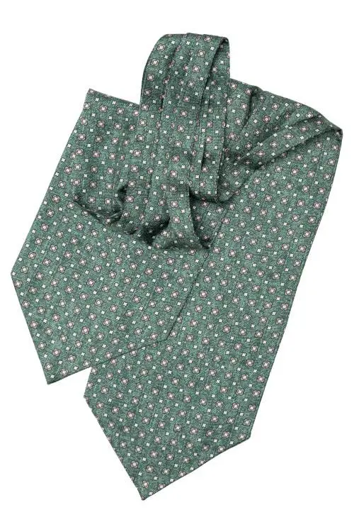 ELIZABETTA Ostuni Silk Ascot Cravat - Green