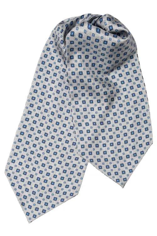 ELIZABETTA Ostuni Silk Ascot Cravat - Grey