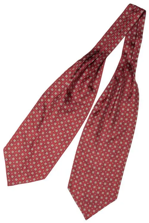ELIZABETTA Ostuni Silk Ascot Cravat - Red