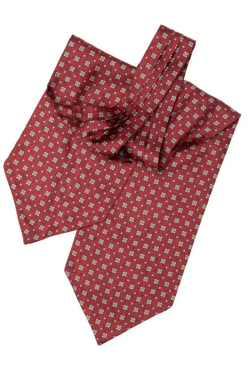 ELIZABETTA Ostuni Silk Ascot Cravat - Red