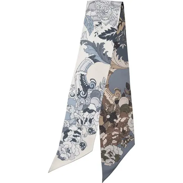 ELIZABETTA Raffaella Skinny Silk Scarf For - Dusty Blue