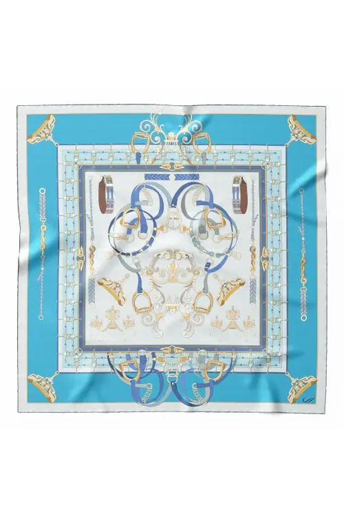 ELIZABETTA Eponasilk Foulard For - Blue