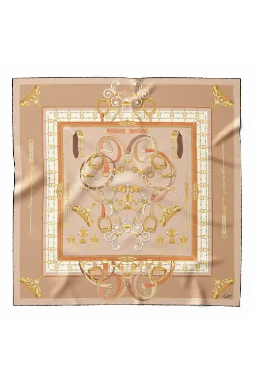 ELIZABETTA Eponasilk Foulard For - Tan