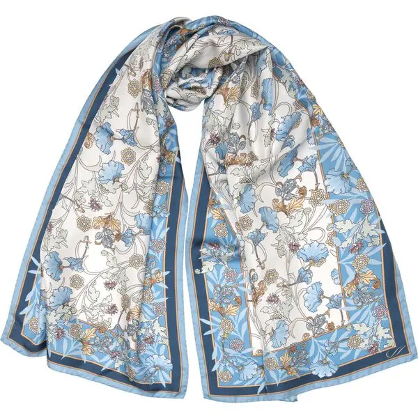 ELIZABETTA Ofelialong Silk Scarf For - Blue