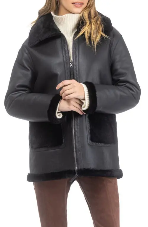 Gorski Reversible Genuine Shearling Short Jacket