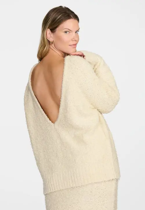 CUUP Open Back Bouclé Sweater