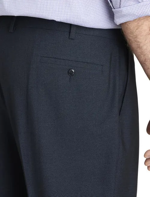 Michael Kors Big & Tall Birdseye Suit Pants - Navy