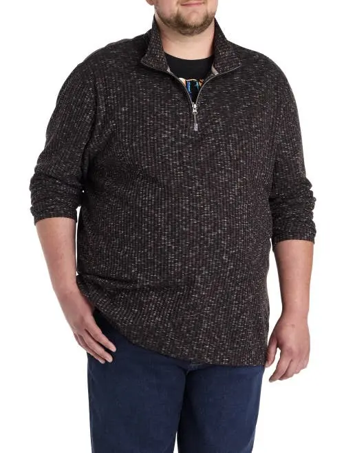 ROBERT GRAHAM BY DXL Big & Tall Quarter-zip Pullover - Black