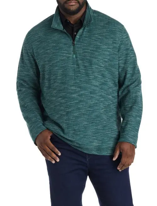 ROBERT GRAHAM DXL Big & Tall Quarter-zip Pullover - Dark Green